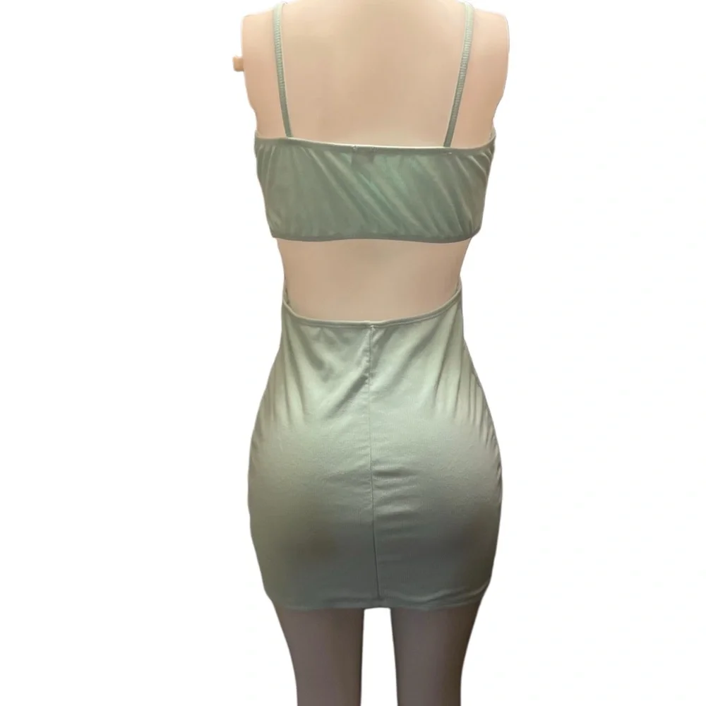Dresses | Sage Green Cutout Bodycon Mini Dress Nwot | Poshmark
